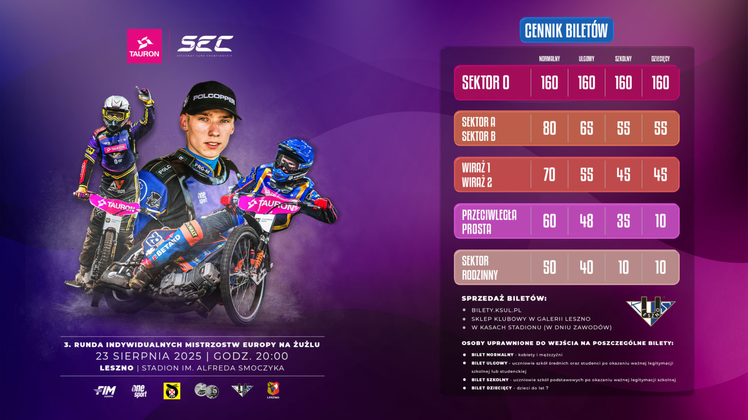 SPRZEDAŻ BILETÓW NA TAURON SEC W LESZNIE! – FOGO Unia Leszno – oficjalny serwis